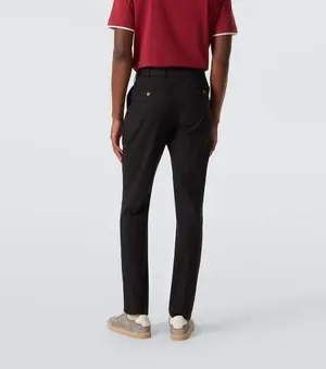 Brunello Cucinelli Cotton-blend Slim Pants - Black
