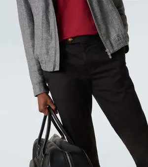 Brunello Cucinelli Cotton-blend Slim Pants - Black