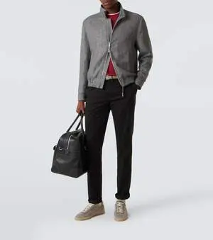 Brunello Cucinelli Cotton-blend Slim Pants - Black