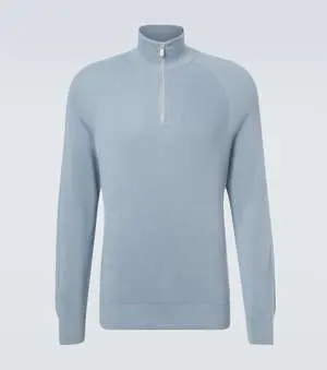 Brunello Cucinelli Ribbed-knit Cotton Sweater - Blue