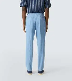 Brunello Cucinelli Pleated Straight Cotton Trousers