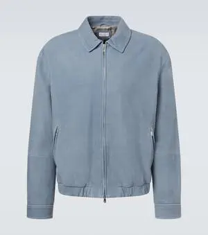 Brunello Cucinelli Leather Blouson Jacket - Blue
