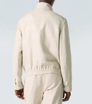 Brunello Cucinelli Silk, Linen, And Wool Jacket - Beige