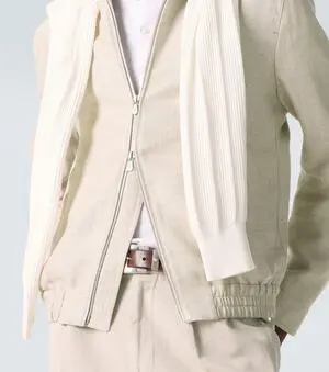 Brunello Cucinelli Silk, Linen, And Wool Jacket - Beige