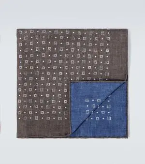 Brunello Cucinelli Silk Pocket Square - Brown