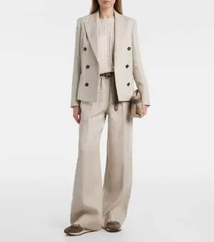 Brunello Cucinelli Monili Suede-trimmed Sneakers