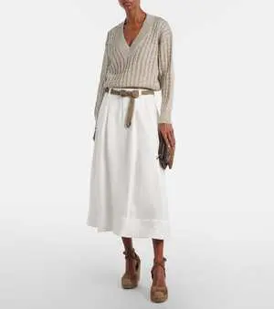 Brunello Cucinelli Monili 80 Suede Espadrille Wedges