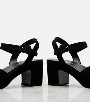 Prada Suede Sandals - Black