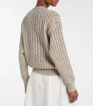 Brunello Cucinelli Sequined Linen-blend Sweater