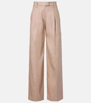 Brunello Cucinelli Linen-blend Wide-leg Pants