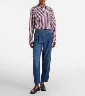 Brunello Cucinelli Pleated Tapered Jeans