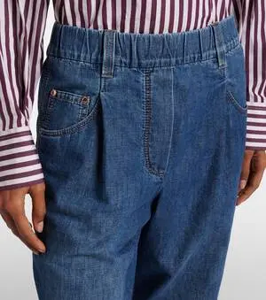 Brunello Cucinelli Pleated Tapered Jeans