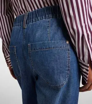 Brunello Cucinelli Pleated Tapered Jeans