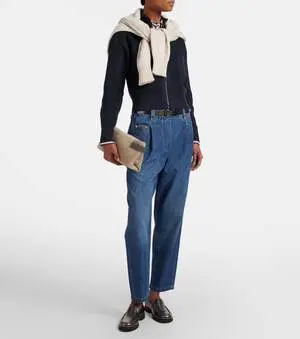 Brunello Cucinelli Pleated Tapered Jeans