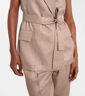 Brunello Cucinelli Belted Linen-blend Vest