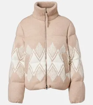 Varley Belinda Knitted Puffer Jacket - Beige