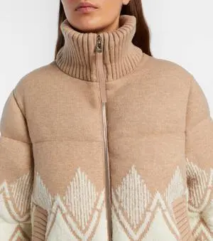 Varley Belinda Knitted Puffer Jacket - Beige