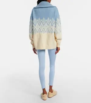 Varley Hedda Jacquard Half-zip Sweater - Blue