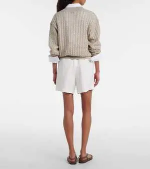 Brunello Cucinelli High-rise Bermuda Shorts - White