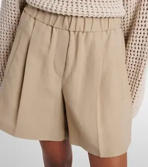 Brunello Cucinelli High-rise Bermuda Shorts - Beige