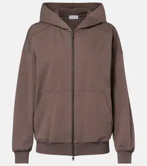 Brunello Cucinelli Monili Cotton Zip-up Hoodie - Brown