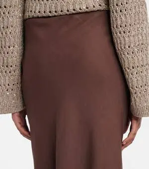 Brunello Cucinelli Twill Maxi Skirt - Brown
