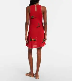 Staud Marea Embroidered Cotton Minidress