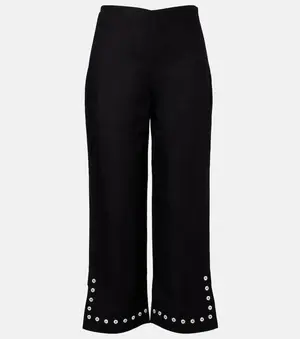 Staud Piha Linen-blend Flared Pants