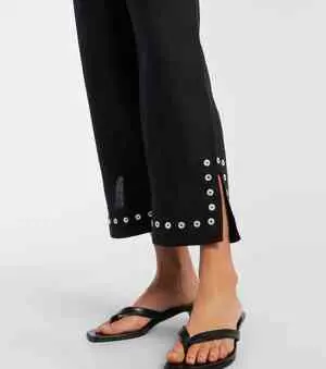 Staud Piha Linen-blend Flared Pants