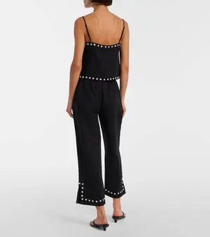 Staud Piha Linen-blend Flared Pants