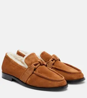 Bottega Veneta Astaire Shearling-lined Suede Loafers
