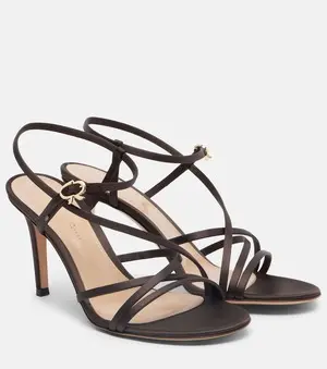 GIANVITO ROSSI Moka Satin Sandals - Brown
