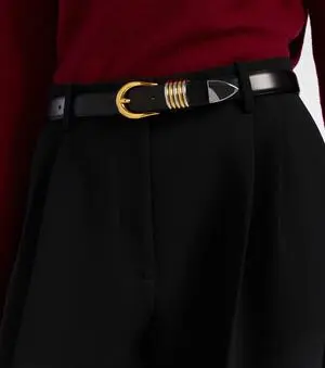 DEHANCHE Hollyhock Leather Belt - Black
