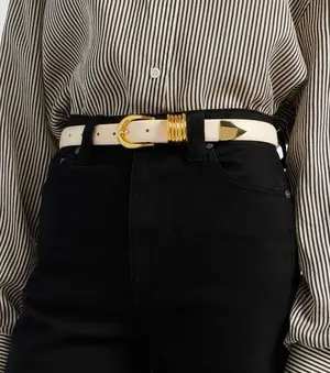 DEHANCHE Hollyhock Leather Belt - White