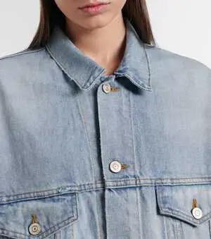 Balenciaga Logo Denim Jacket - Blue