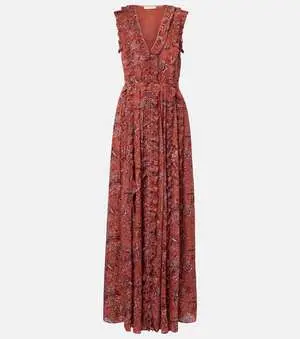 Ulla Johnson Aida Ruffled Silk-blend Chiffon Maxi Dress