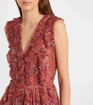 Ulla Johnson Aida Ruffled Silk-blend Chiffon Maxi Dress