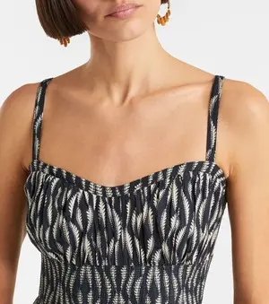 Ulla Johnson Nadine Printed Cotton-blend Midi Dress - Black