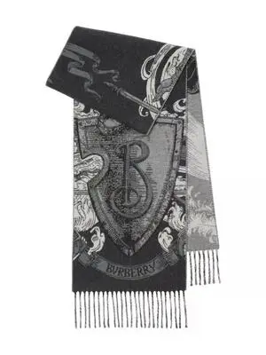 Burberry Etched Knight Cashmere Scarf