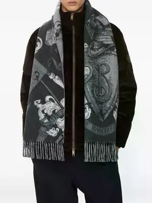 Burberry Etched Knight Cashmere Scarf