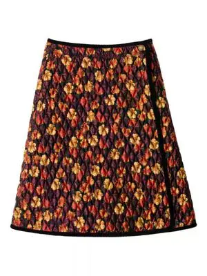 Burberry Quilted Floral Print A-line Skirt