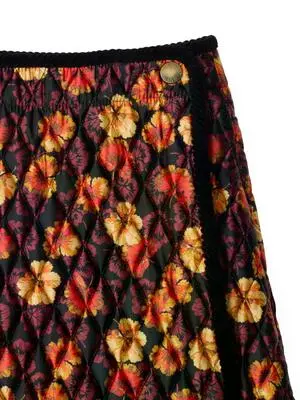 Burberry Quilted Floral Print A-line Skirt