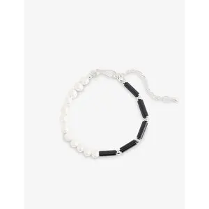 A SINNER IN PEARLS Eclipse Line Bracelet - Black White