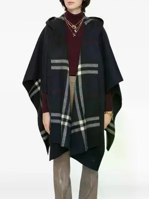 Burberry Hooded Checked Cape