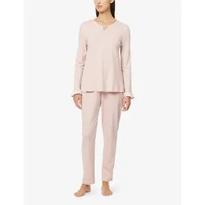 Hanro Claire Ruffled-cuffs Cotton-modal Blend Pyjama Set