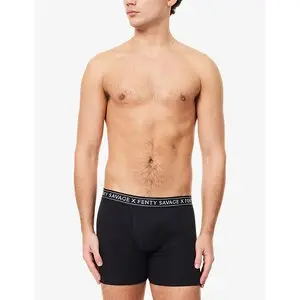 SAVAGE X FENTY Classics Pack Of Three Stretch-cotton Boxer Briefs Xxl - Caviar