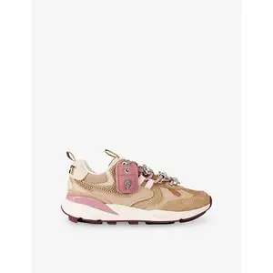 Kurt Geiger Runner Suede And Mesh Trainers - Camel