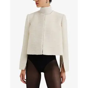 MALINA Ruthie Cropped Bouclé Blazer - Vanilla