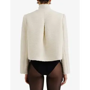 MALINA Ruthie Cropped Bouclé Blazer - Vanilla