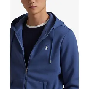 Polo Ralph Lauren Logo-embroidered Zipped Cotton-blend Hoodie - Blue